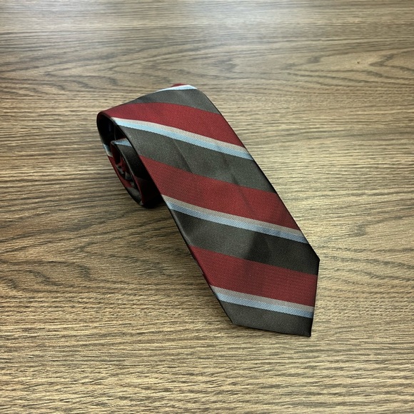 Chaps | Accessories | Chaps Red Grey Blue White Stripe Skinny Tie ...